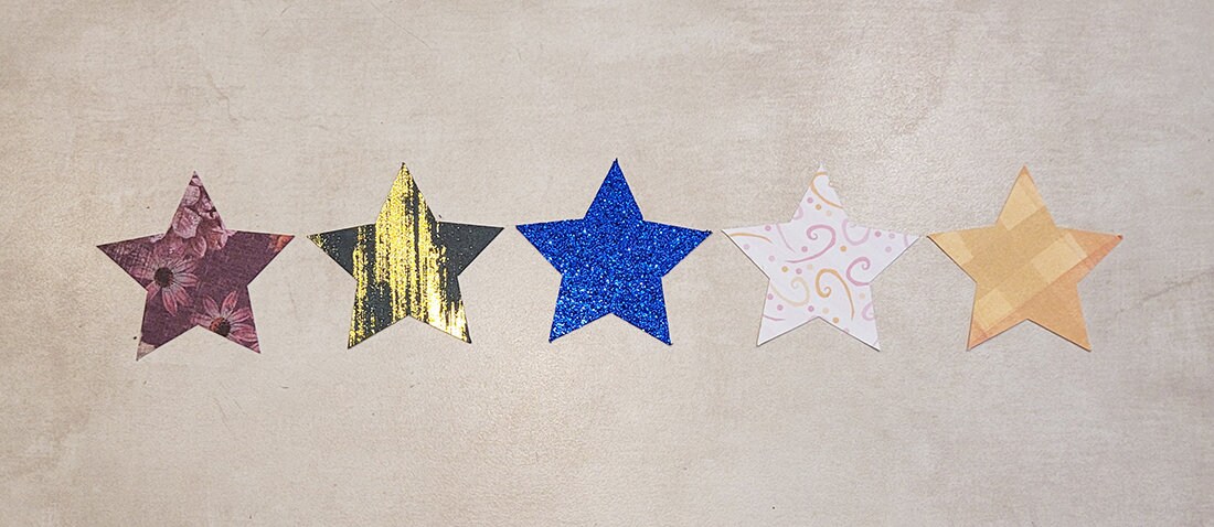 30 Paper Stars / Paper Cut Outs / Star Die Cuts / Assorted Paper Stars ...