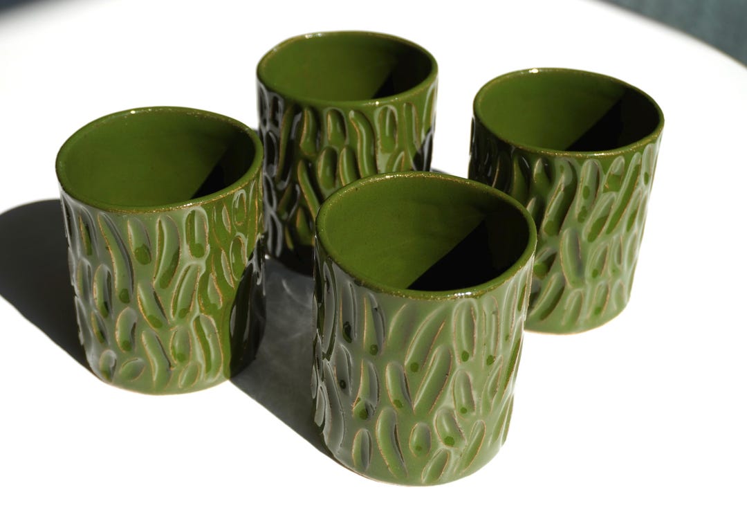 Crystal Textured Cups | Set of Four Cocktail Margarita Cup | Multicolor ...