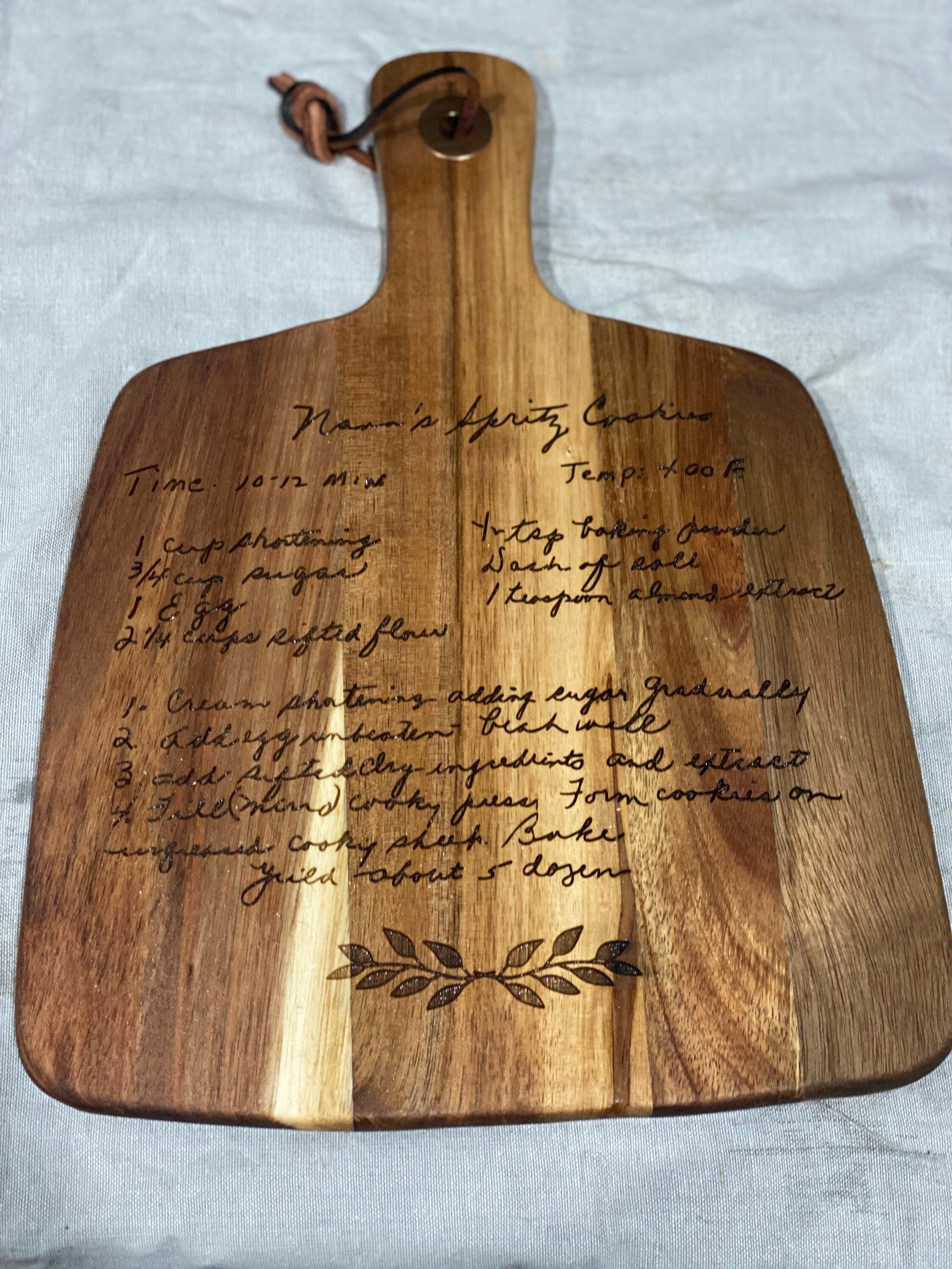 Personalized Handwritten Wood Recipe Board Acacia Cutting - Etsy