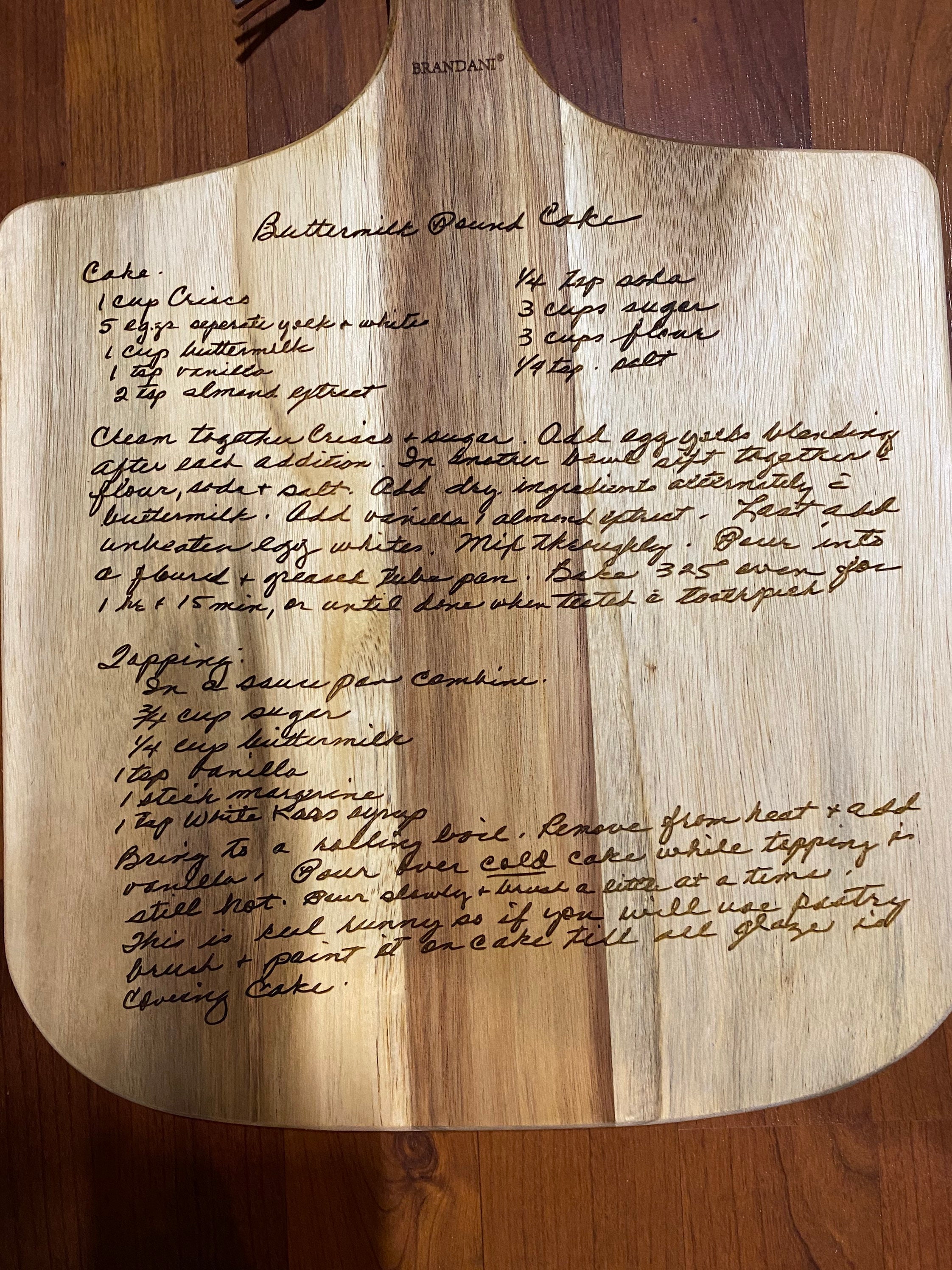 Personalized Handwritten Wood Recipe Board Acacia Cutting Board ...