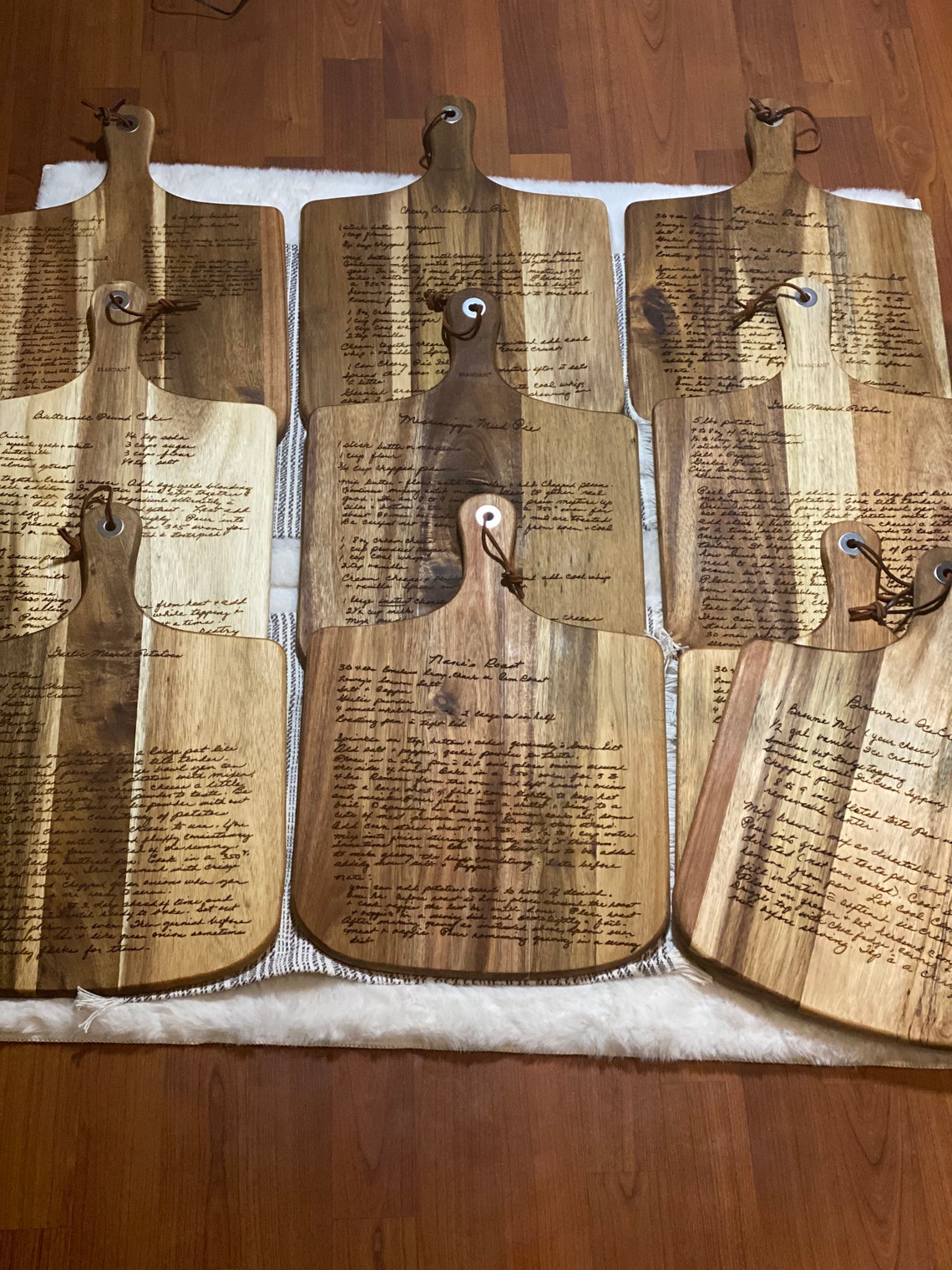 Personalized Handwritten Wood Recipe Board Acacia Cutting | Etsy