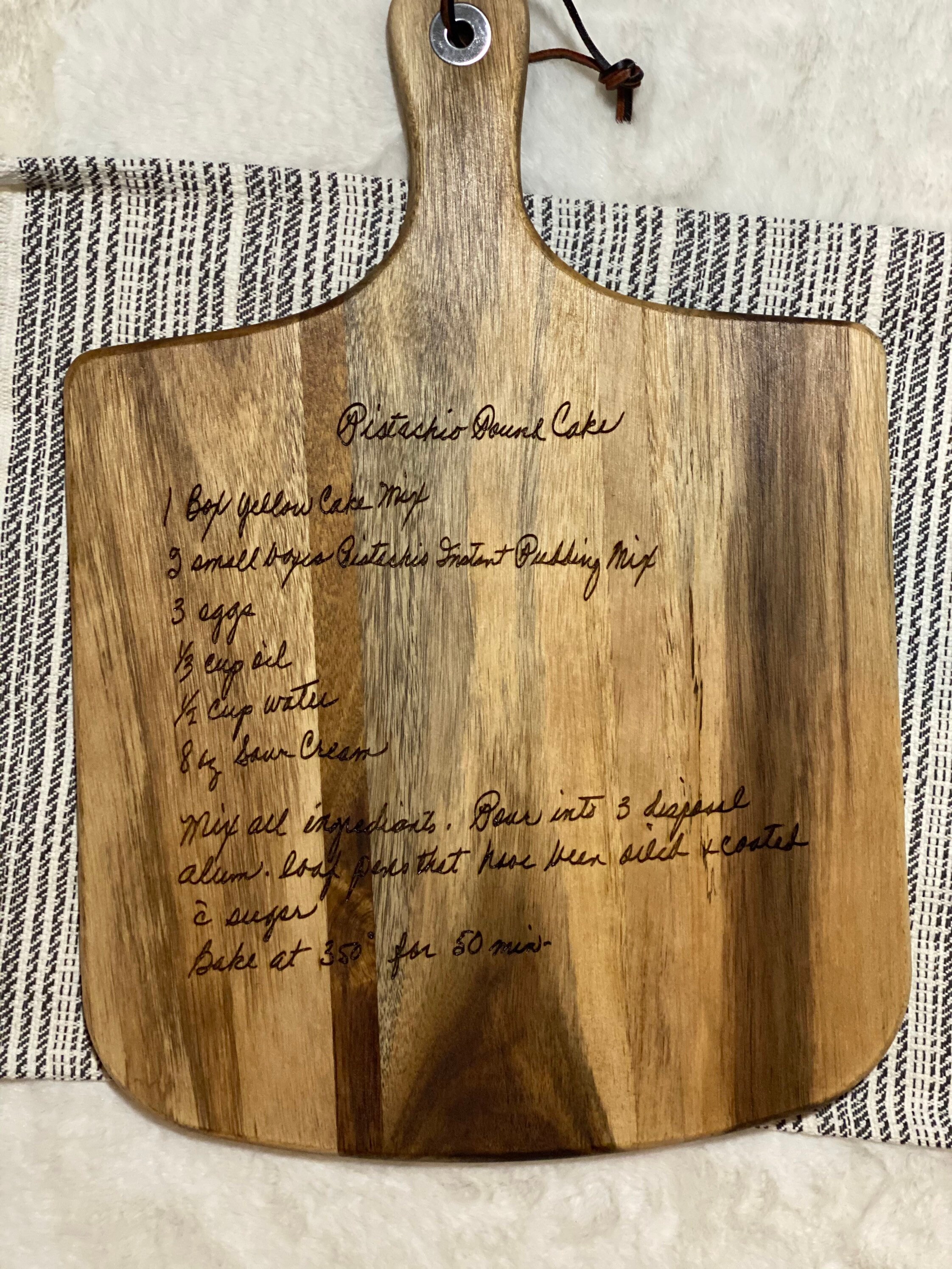 Personalized Handwritten Wood Recipe Board Acacia Cutting Board ...