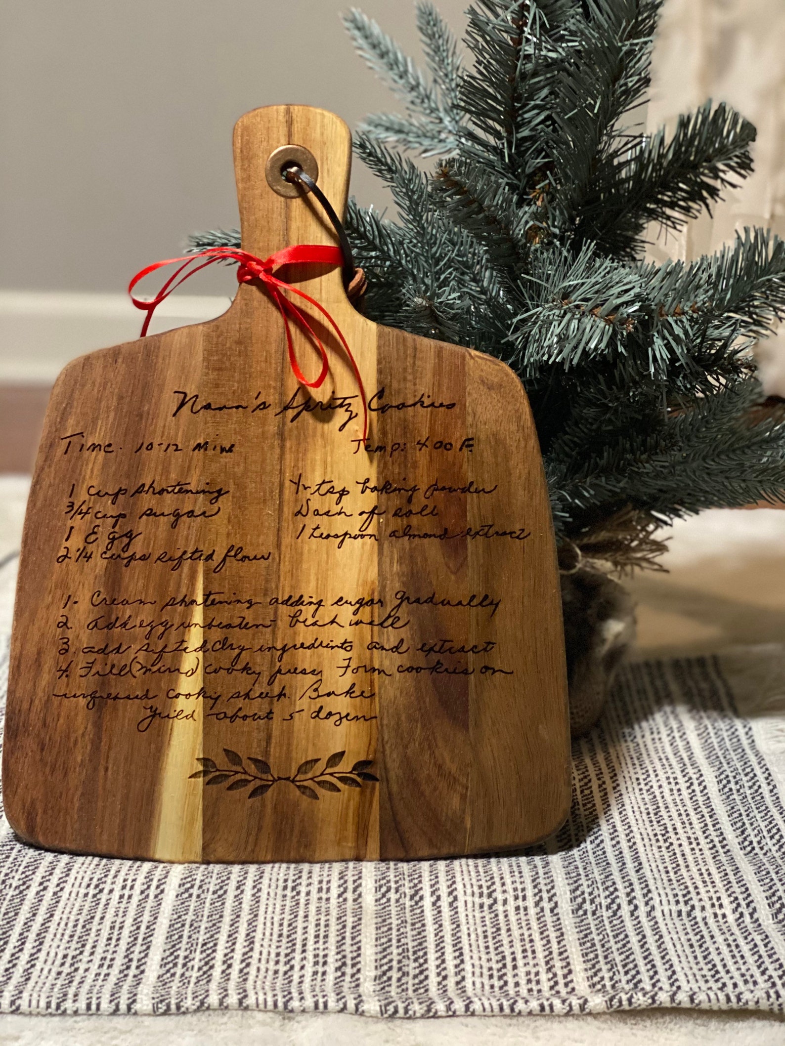 Personalized Handwritten Wood Recipe Board | Acacia Cutting Board ...
