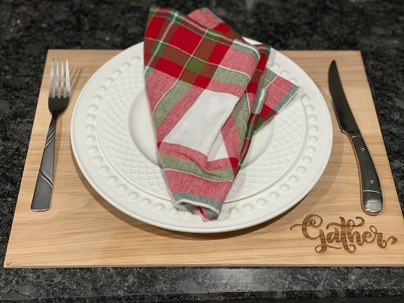Personalized Wood Placemat Tablemat Engraved Wood Table - Etsy