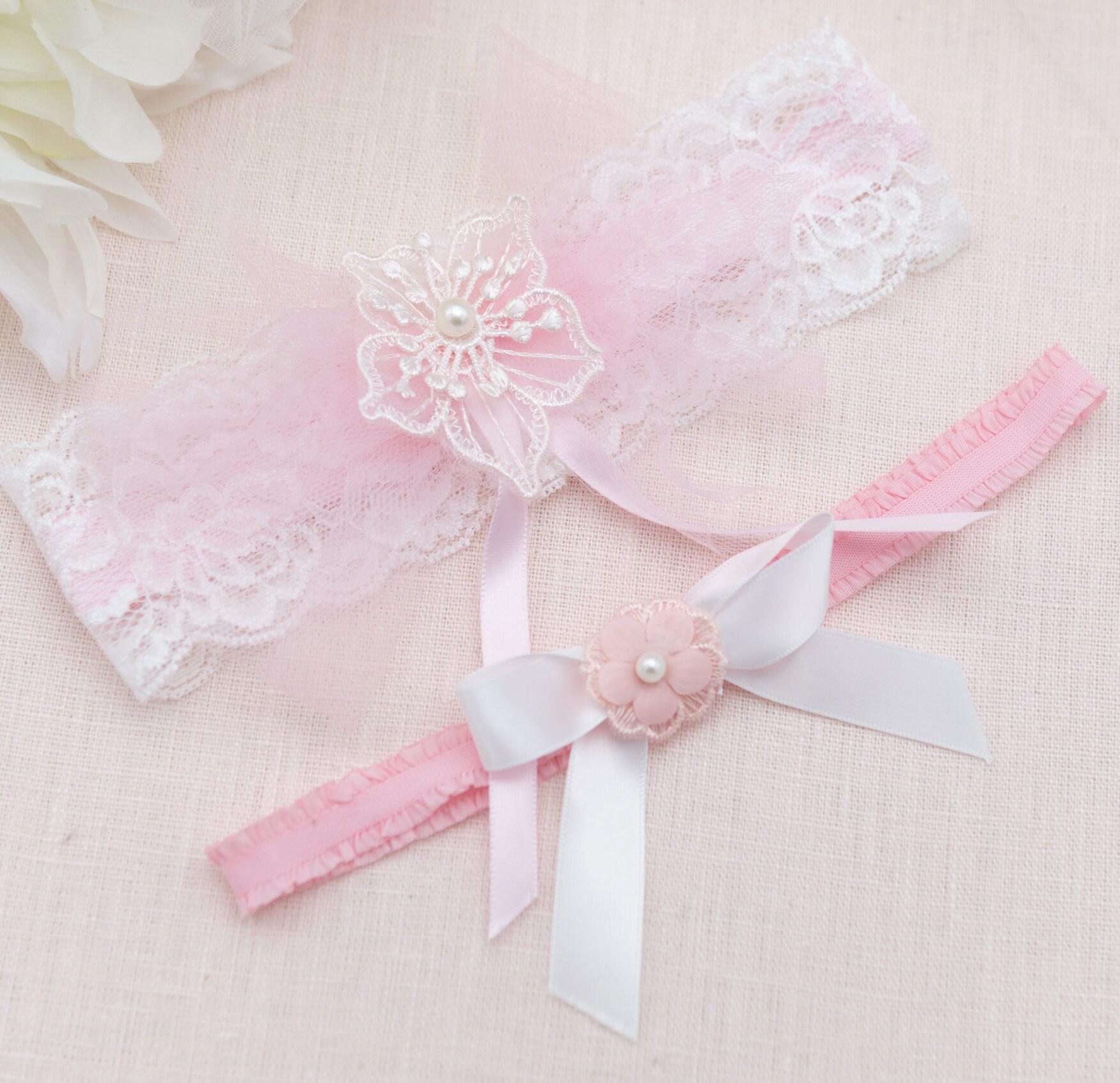 Pretty Pink Wedding Garter Sets Pink Garter Belt Dusty Rose | Etsy