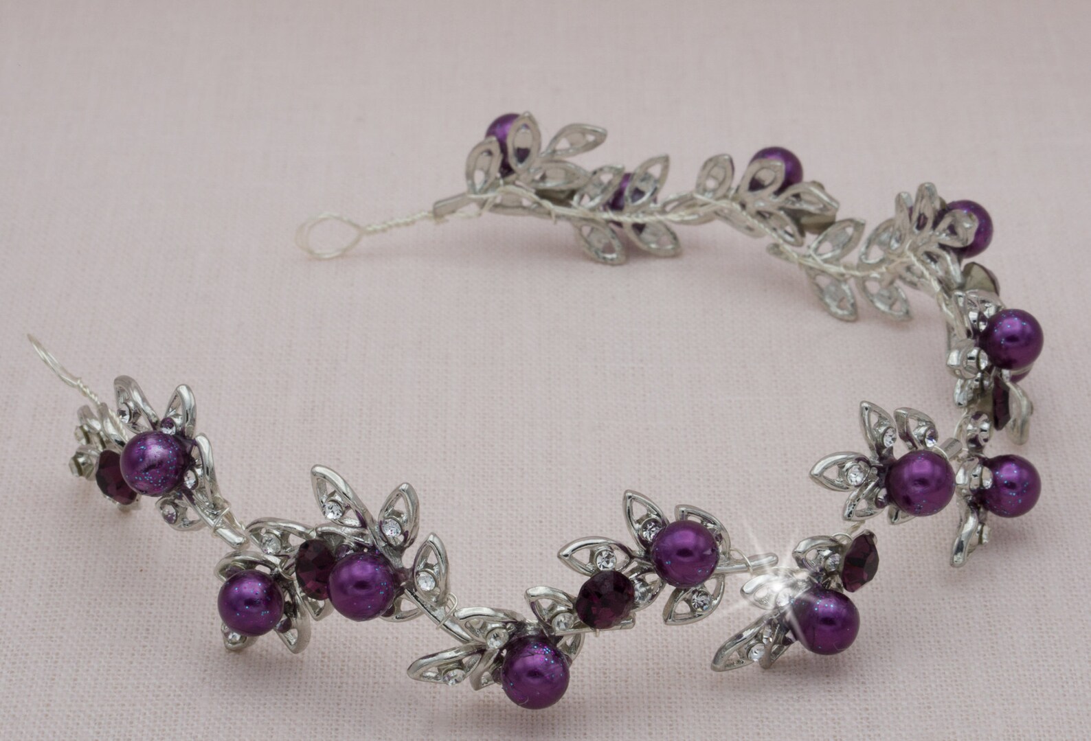 Violet Hair Crown Dark Purple Hair Comb Plum Headband Purple - Etsy