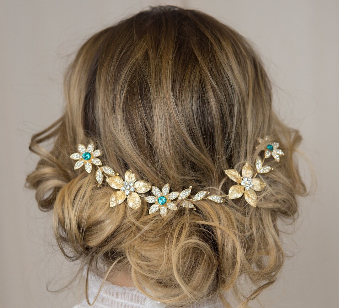 Turquoise Hair Comb Blue Wedding Hairpiece Bridal Hair Accessories ...