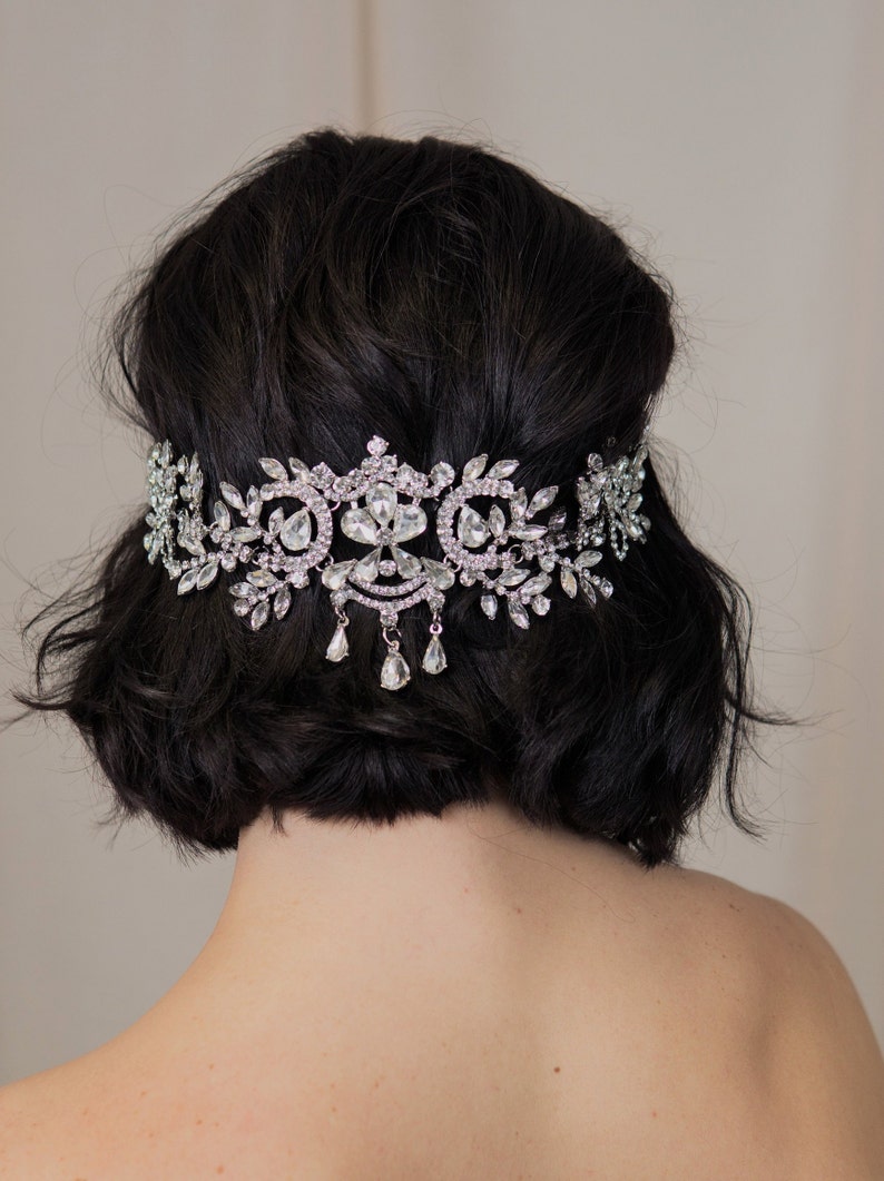 Crystal Diamond Forehead Headpiece Bridal Crown Vintage Halo - Etsy
