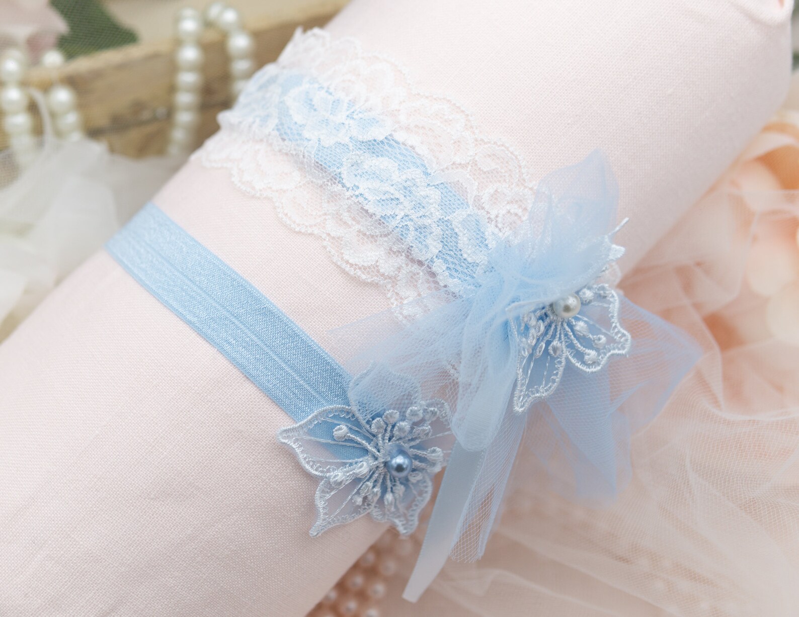 Blue Lace garter set bridal garter set wedding garter set | Etsy
