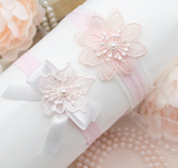 Pink Lace Garter Diamante Garter Wedding Garter White Garter | Etsy