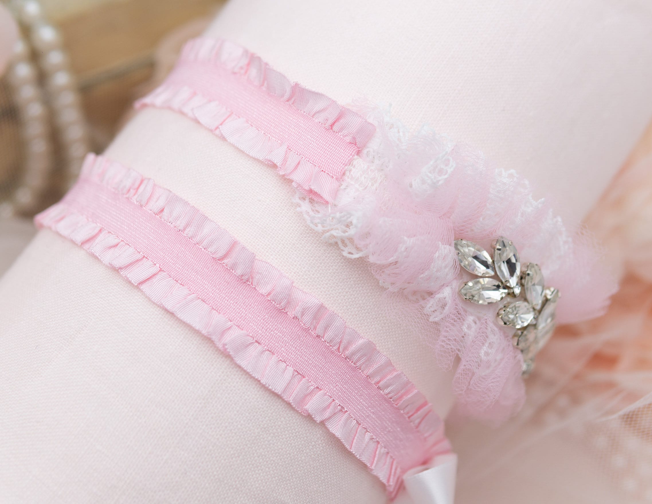Pretty Pink Garter Garter Wedding Garter Set Garter Belt | Etsy