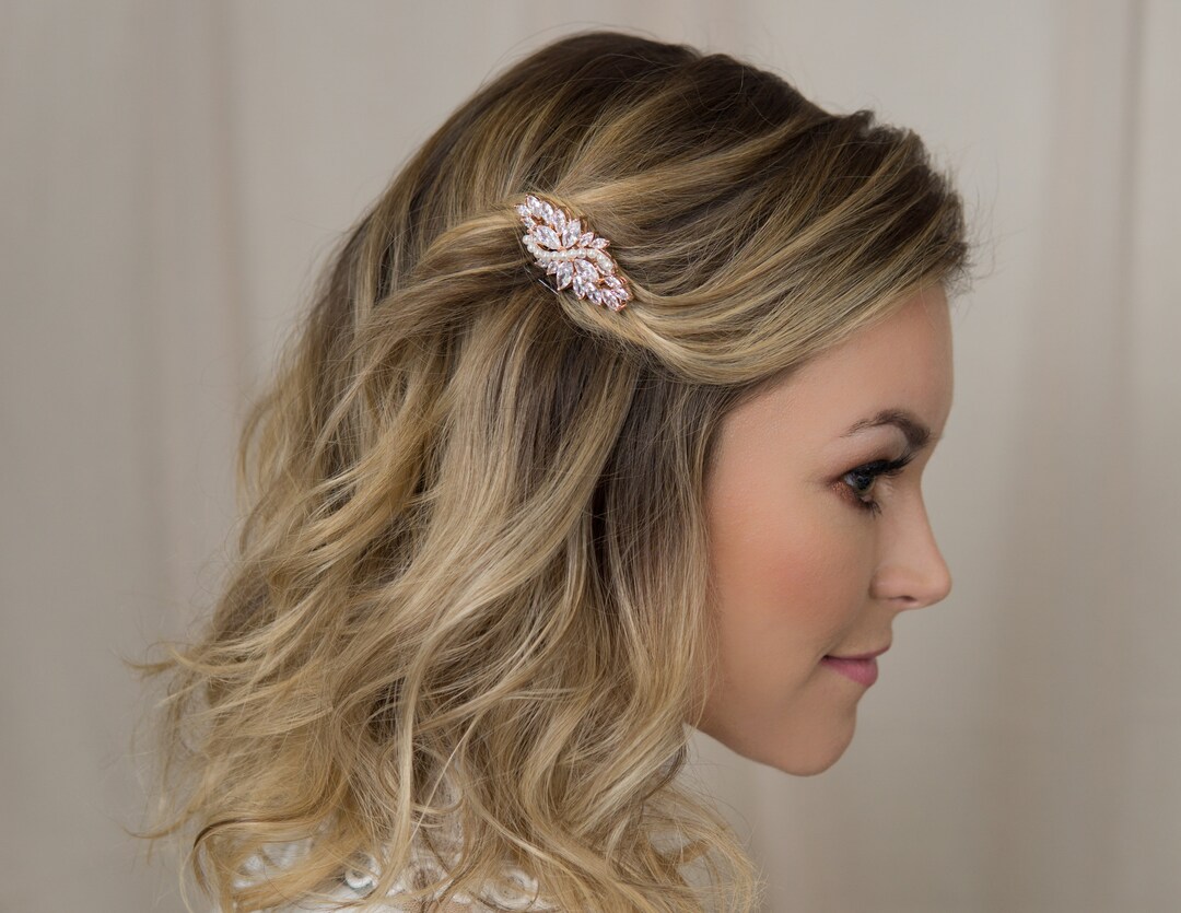 Small Hair Comb Gold Headpiece Pearl Hair Clip Bridal Hair Jewelry ...