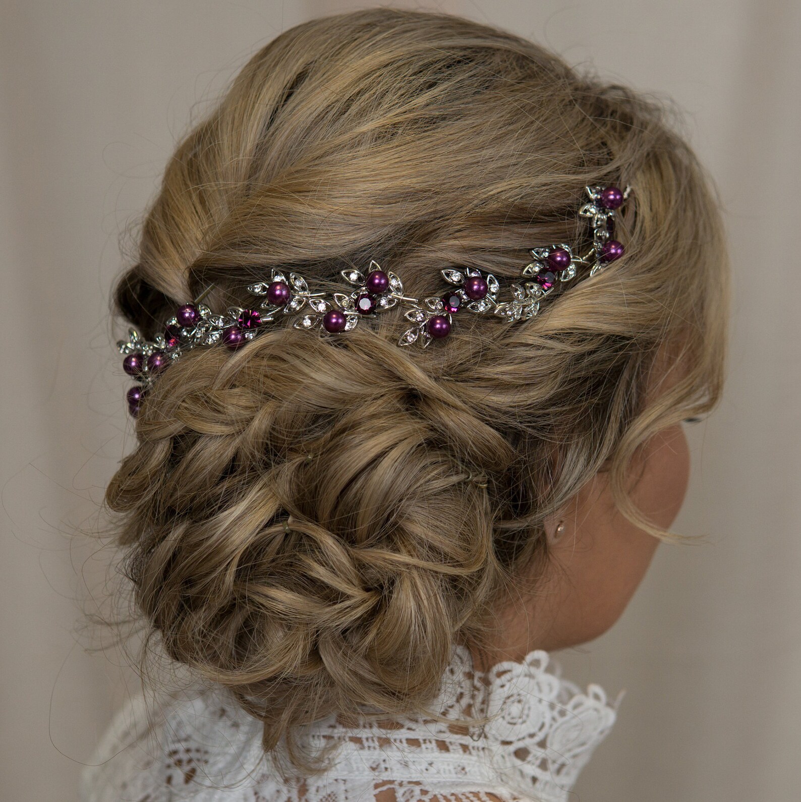 Violet Hair Crown Dark Purple Hair Comb Plum Headband Purple - Etsy