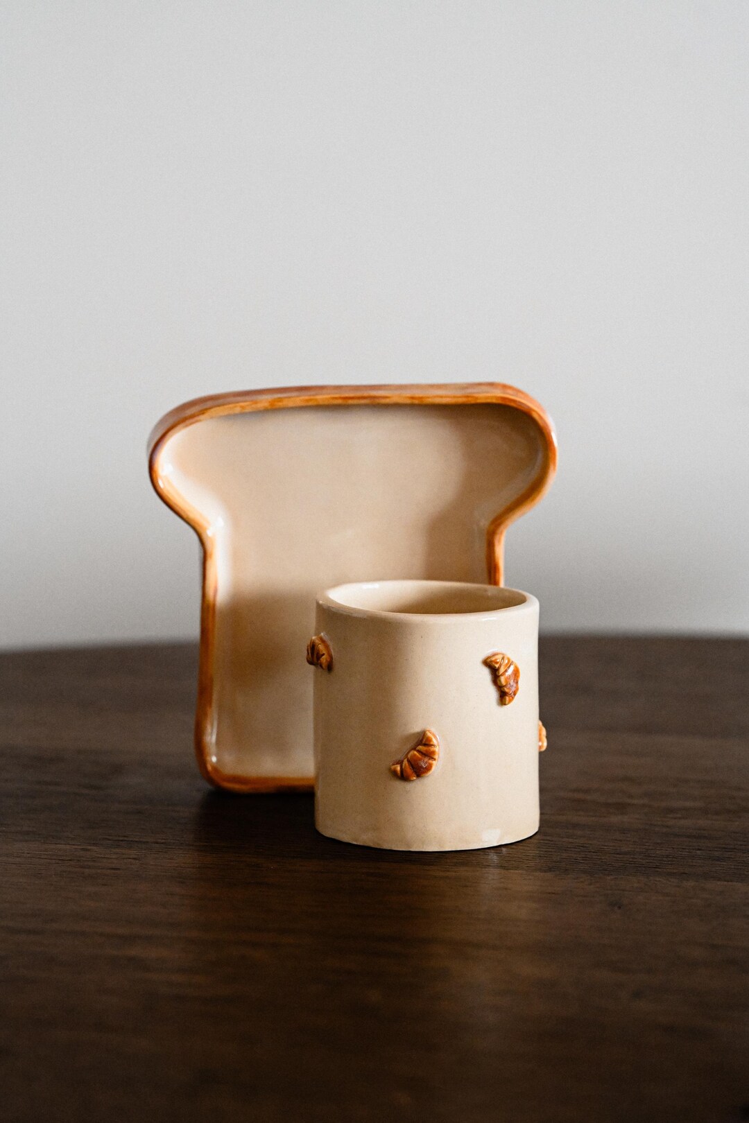 Croissant Mug and Toast Breakfast Ceramic Set. - Etsy
