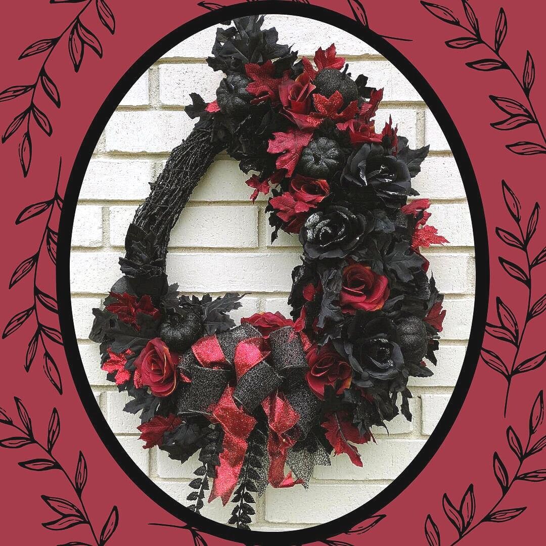 Gothic Halloween Wreath – Haunted Mansion Decor – Witchy Front Door ...