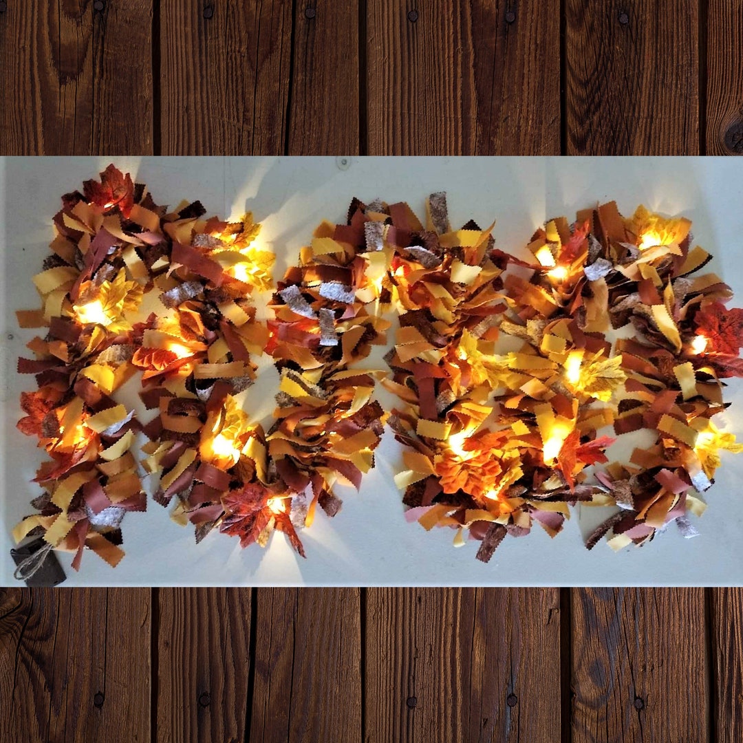 Fall Garland With Lights, 10ft Autumn Garland, Thanksgiving Decor, Fall ...
