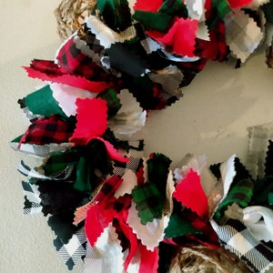 Buffalo Plaid Christmas Garland 6ft, Farmhouse Christmas Decor, Fabric ...