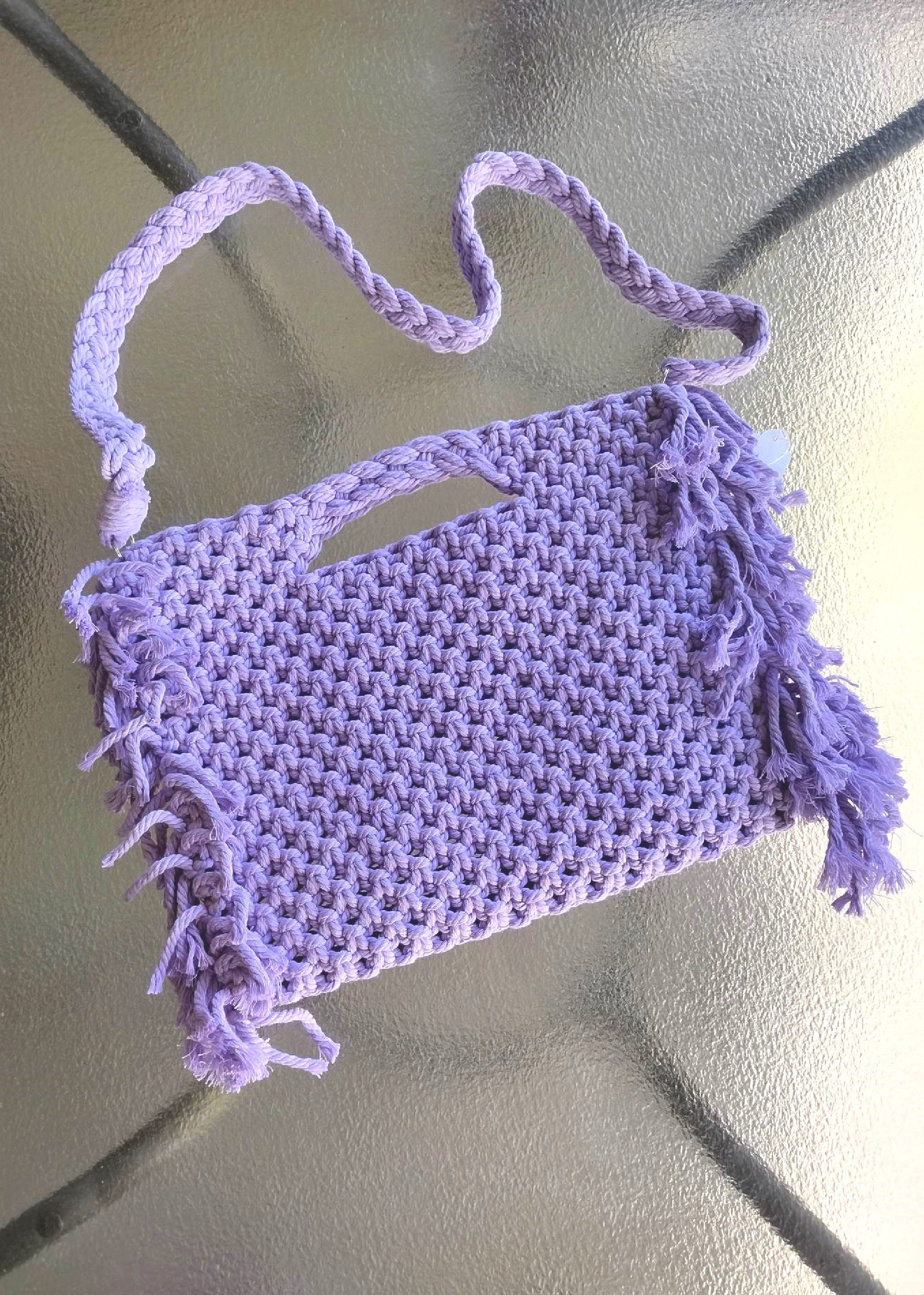 Macrame Handbag, Purple Purse, Boho Fringe Bag, Hippie Style Clothing ...