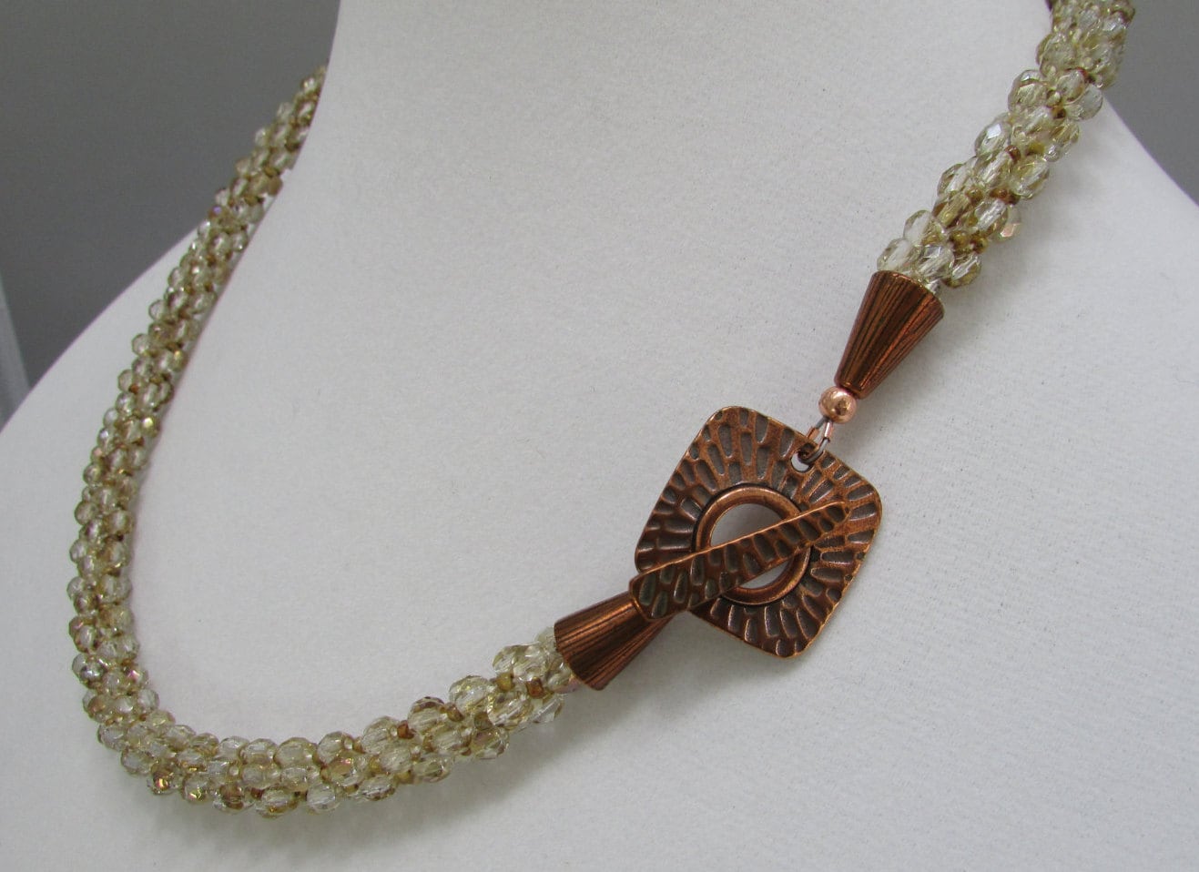 Champagne Picasso Kumihimo Necklace - Etsy