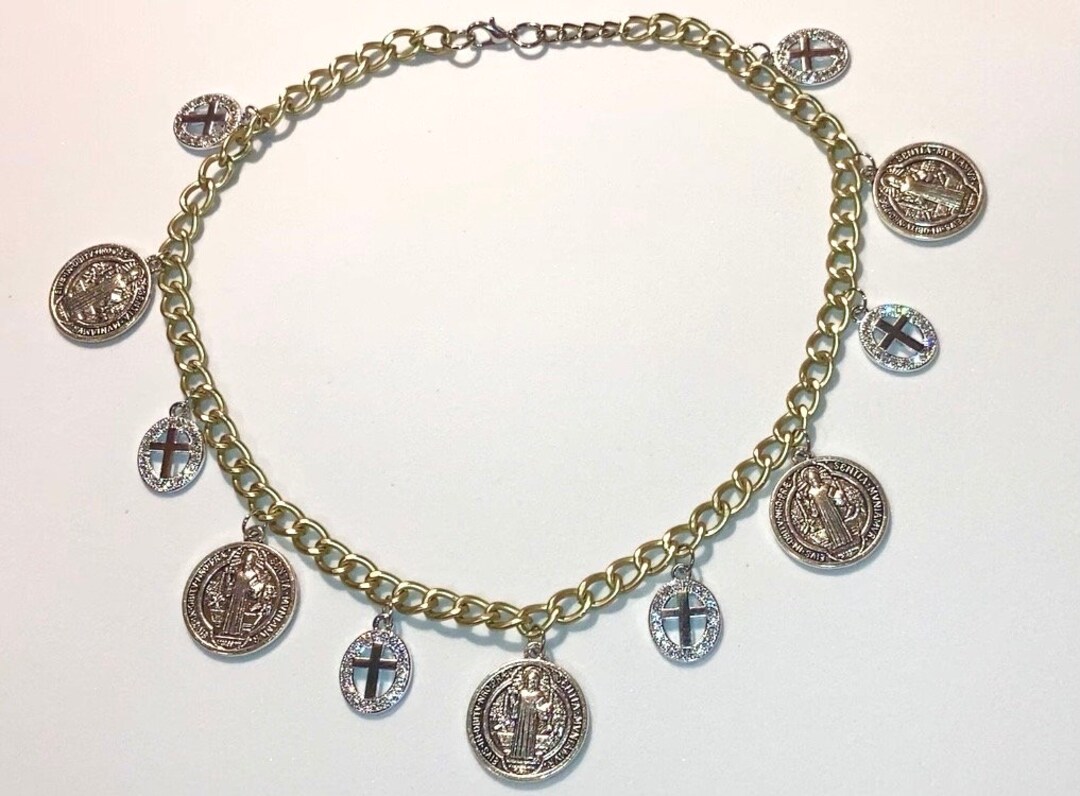 Holy Cross Necklace L St Benedict Necklace L Saints Medals Necklace L ...