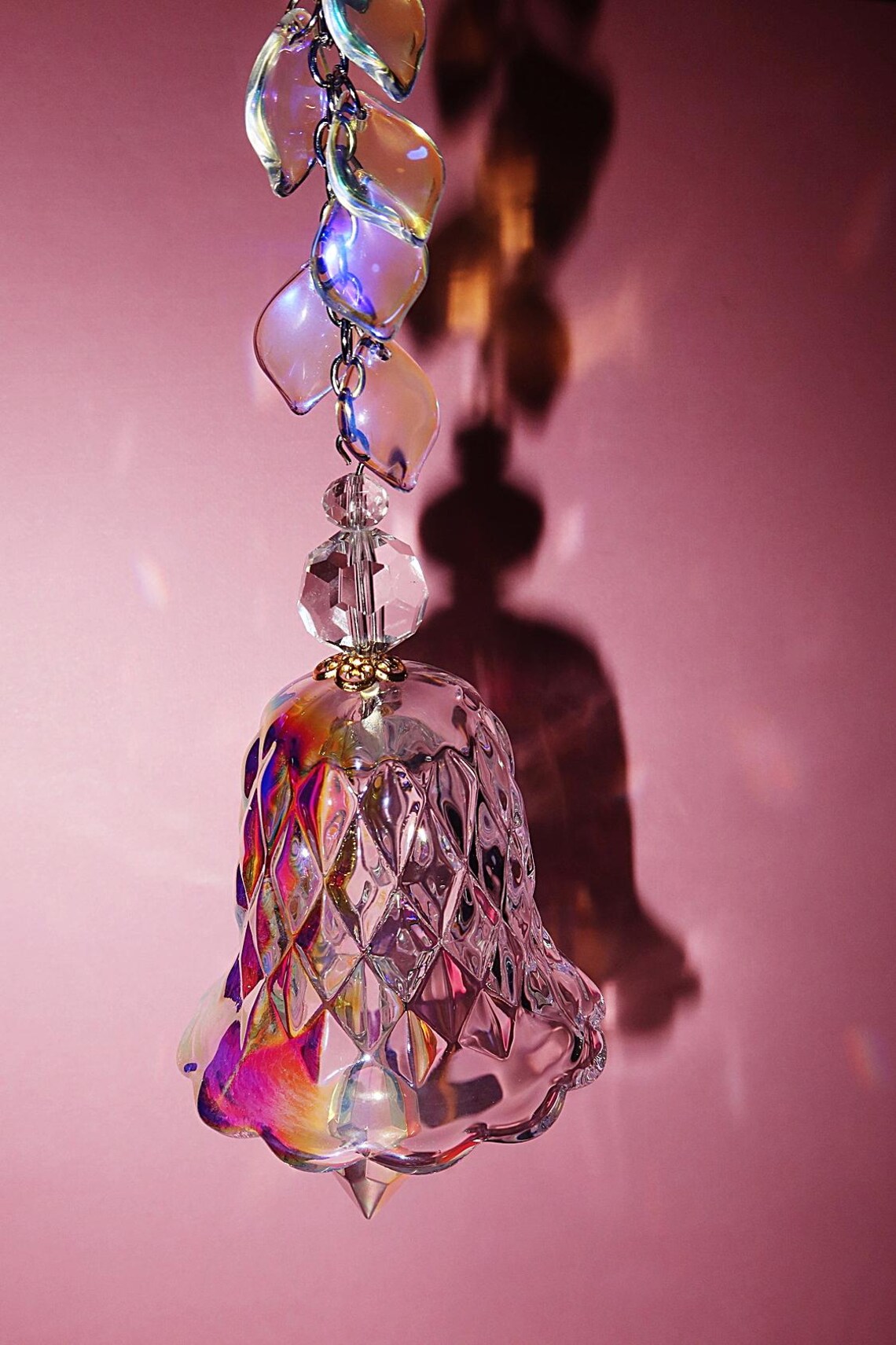 Glass Wind Chime L Glass Windchime L Iridescent Wind Chime L Hanging ...