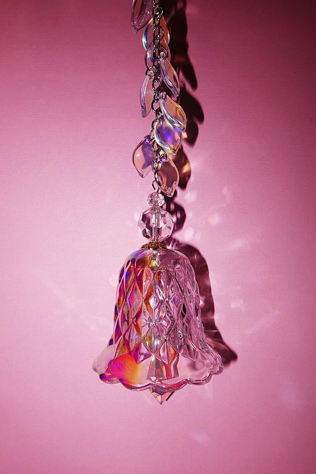 Glass Wind Chime L Glass Windchime L Iridescent Wind Chime L Hanging ...