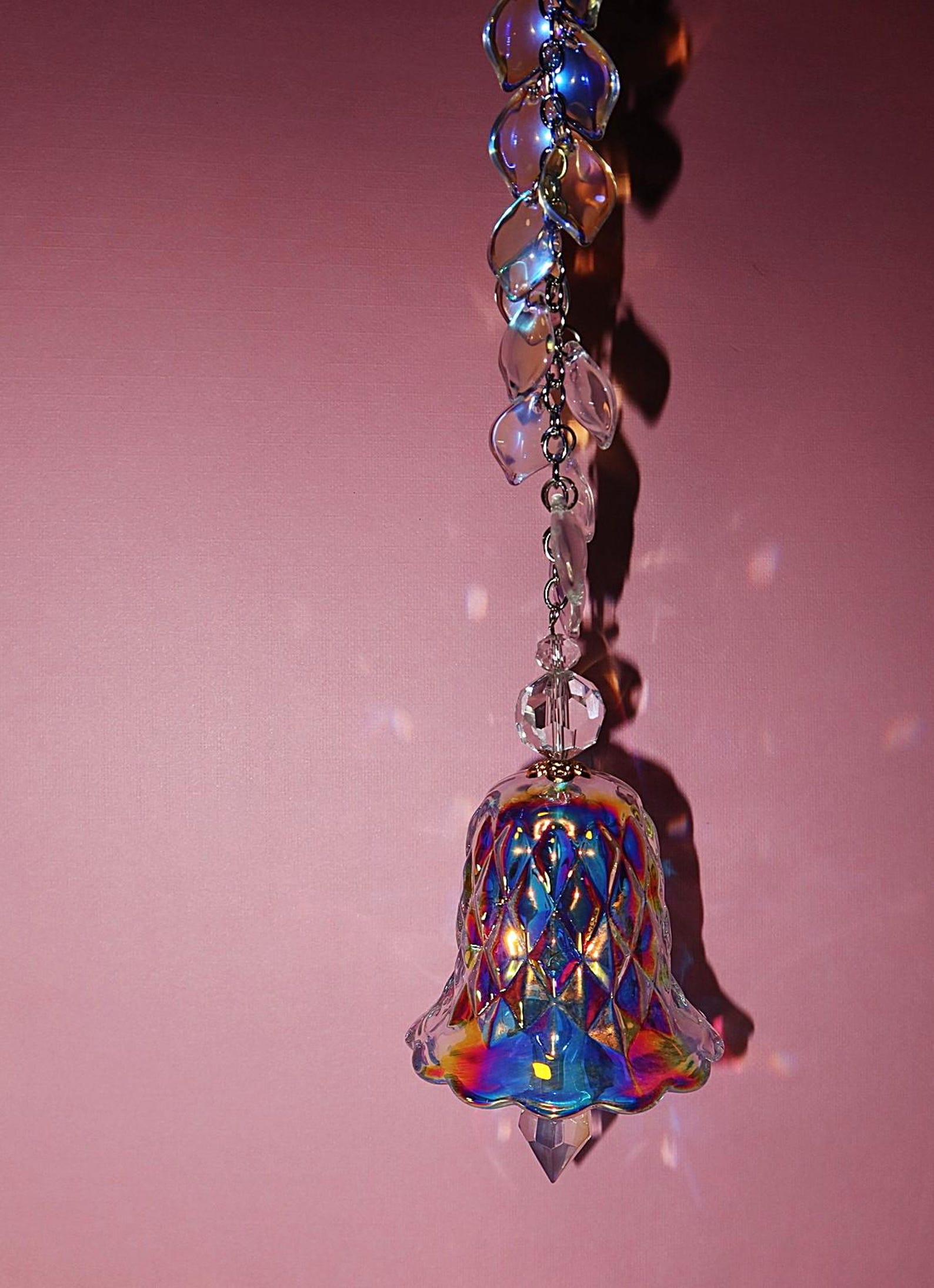 Glass Wind Chime L Glass Windchime L Iridescent Wind Chime L Hanging ...
