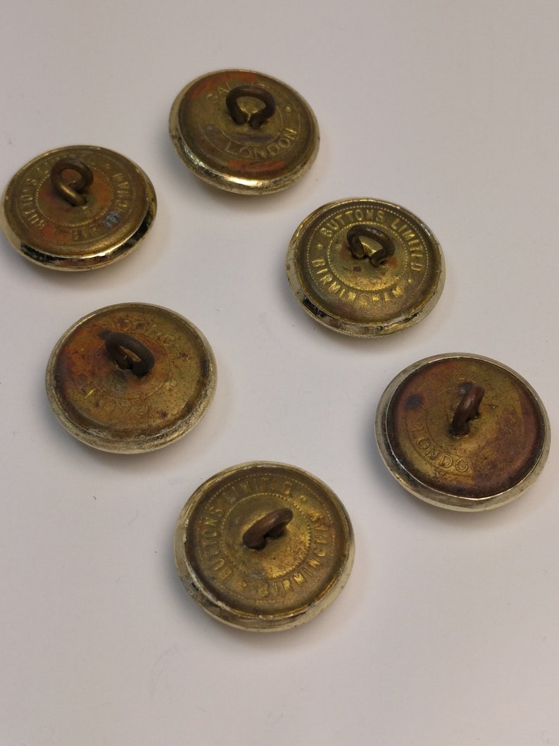 Vintage C1950s-1960s British Military Uniform Brass Buttons— Queen ...