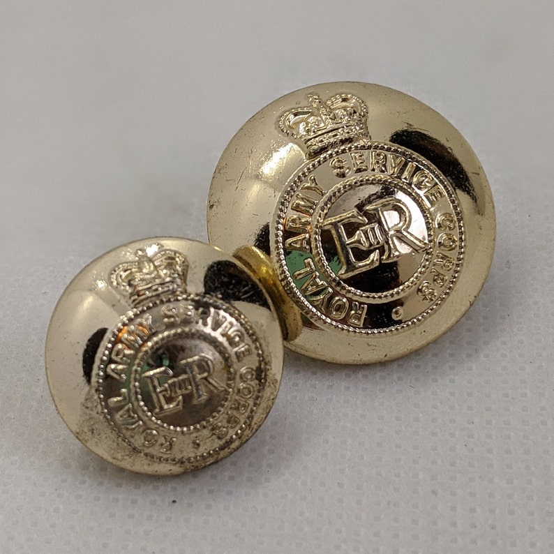 Vintage C1950s-1960s British Military Uniform Brass Buttons— Queen ...