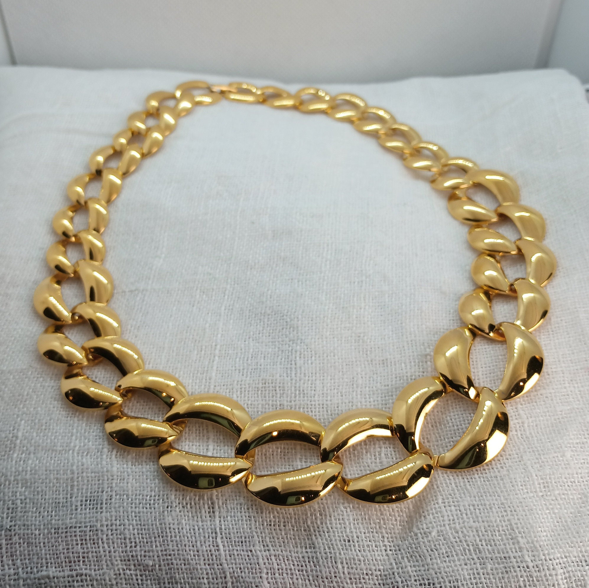 Vintage Napier Gold Chain Statement Necklace - Etsy