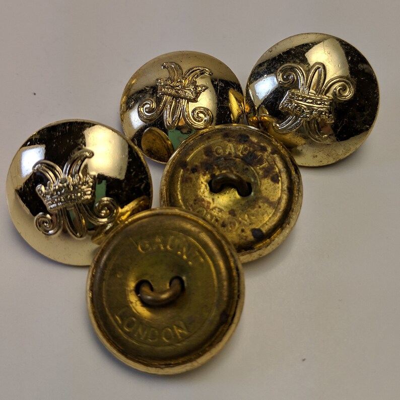 Vintage 1940s WWII British Uniform Brass Coat Buttons— Crown and ...