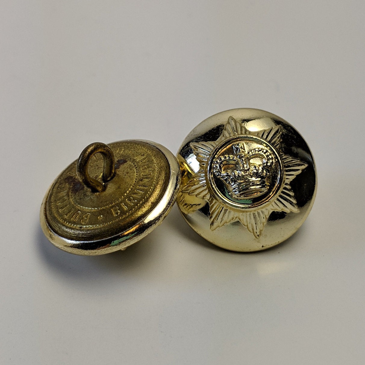 Vintage C1950s Brass British Uniform Buttonsqueen Elizabeth - Etsy