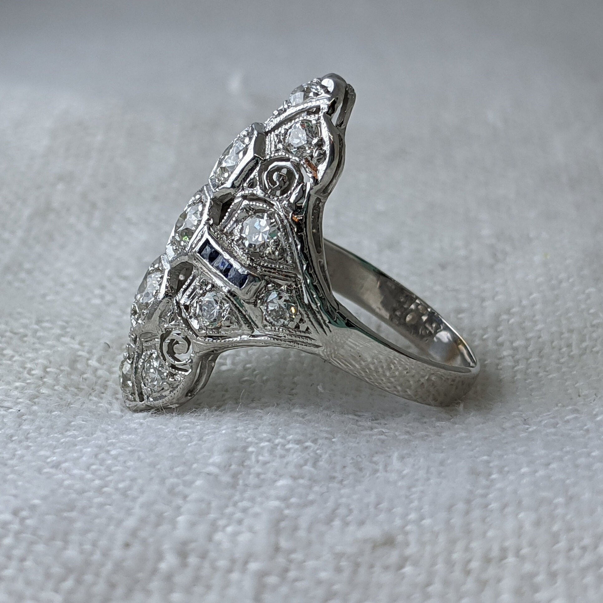 Antique Edwardian Dinner RingPlatinum and 14k with 1.35cttw | Etsy