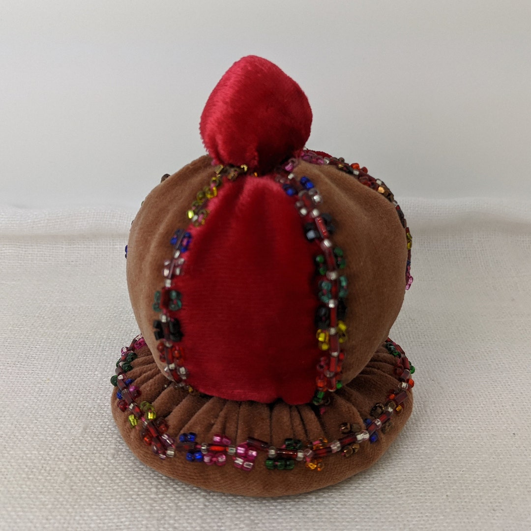 Vintage 1920s Beaded Velvet Crown Pincushion - Etsy