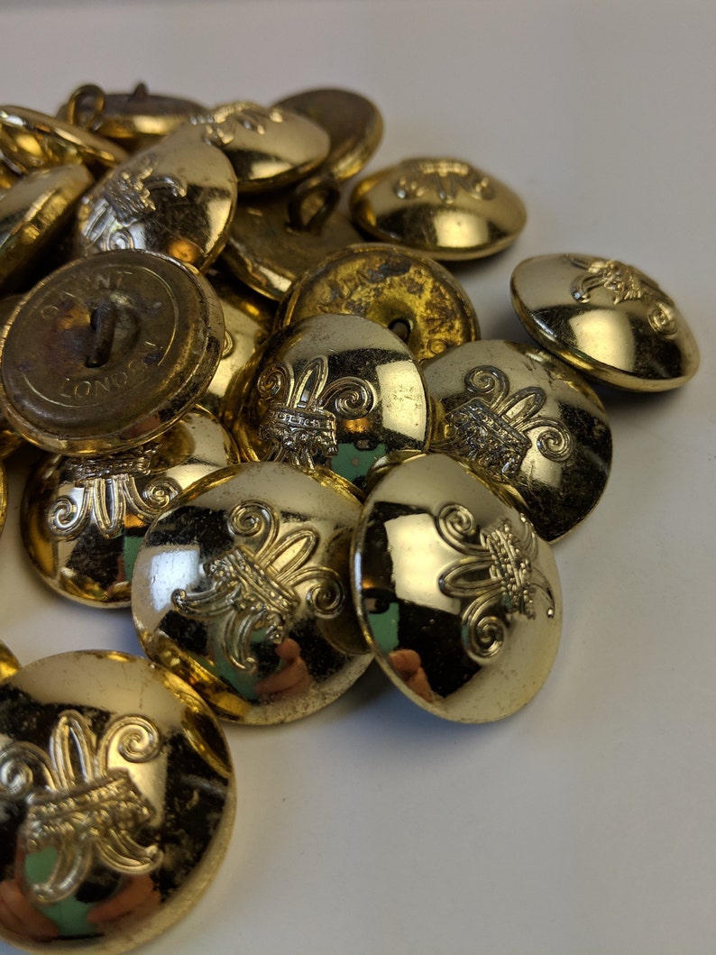 Vintage 1940s WWII British Uniform Brass Coat Buttons— Crown and ...