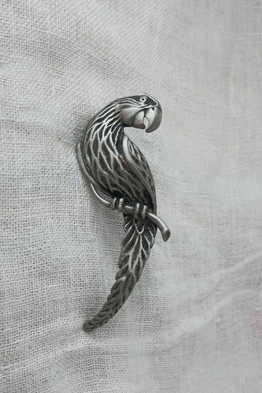 Signed JJ Pewter Parrot Brooch — Gift for Her, Parrot Lovers - Etsy