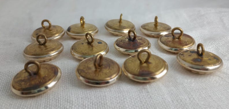 Set of 12—british Military Brass 1" Coat Button: Queen Elizabeth Crown ...