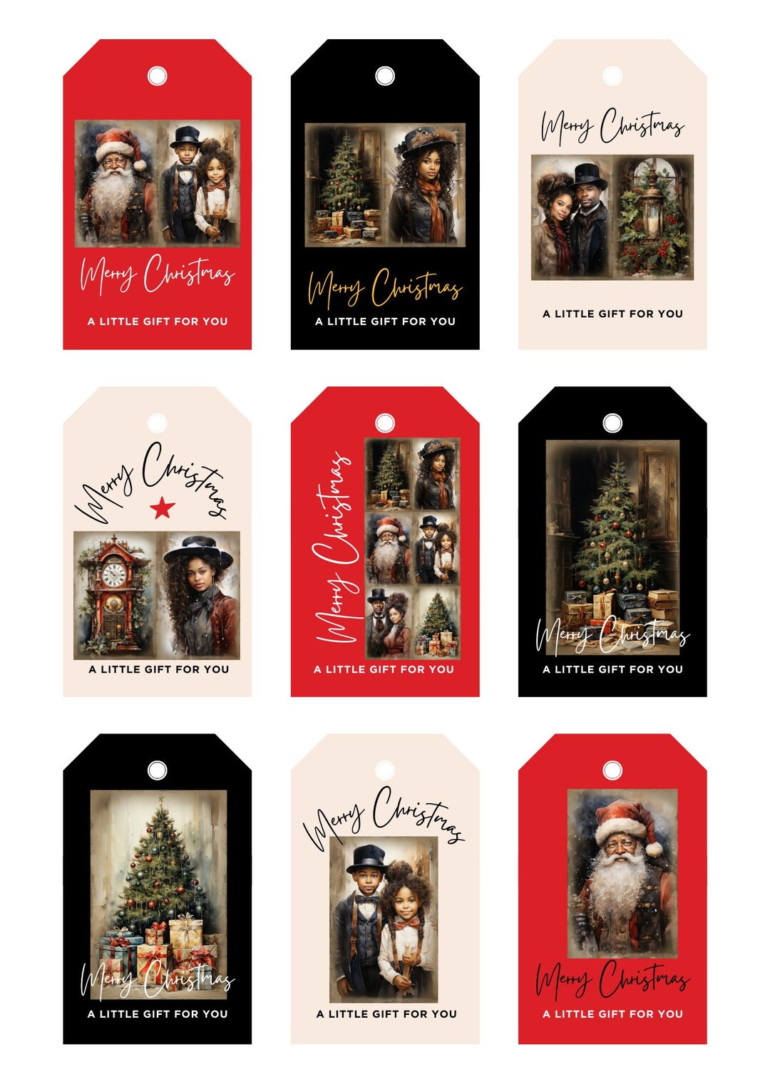 Printable Vintage Christmas Gift Tags - Etsy