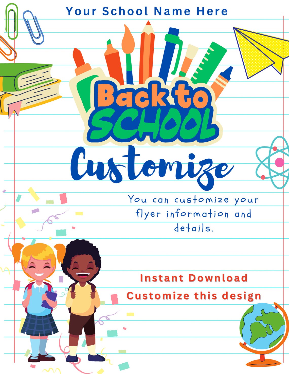 Back to School Open House Customizable Flyer Instant Download - Etsy