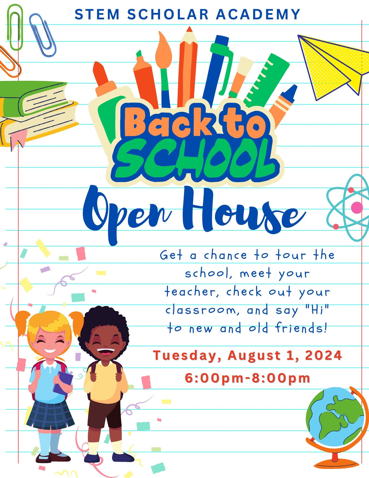 Back to School Open House Customizable Flyer Instant Download - Etsy