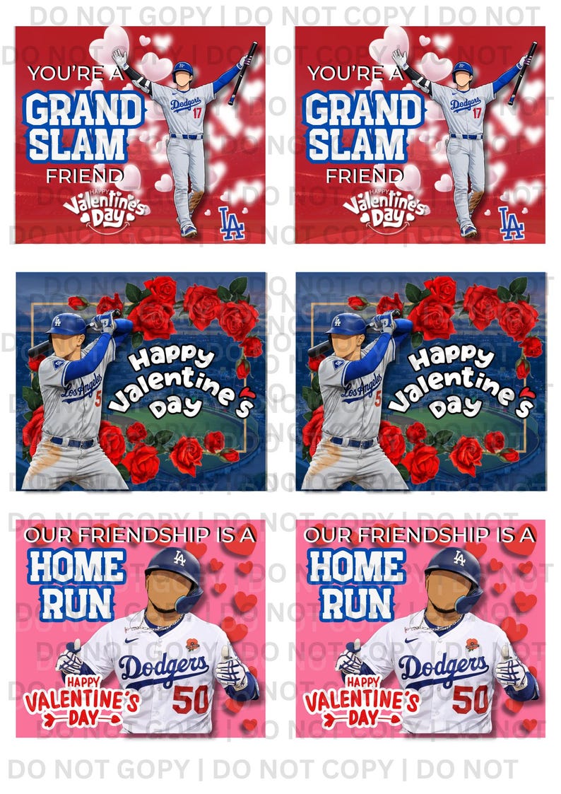 Baseball Valentine’s Day Cards – Ohtani, Betts, Freeman | Printable ...