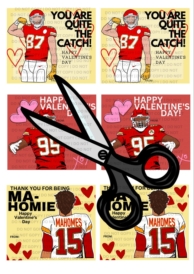 Chiefs Valentine's Cards Chiefs Patrick Mahomes Kelce Jones - Etsy