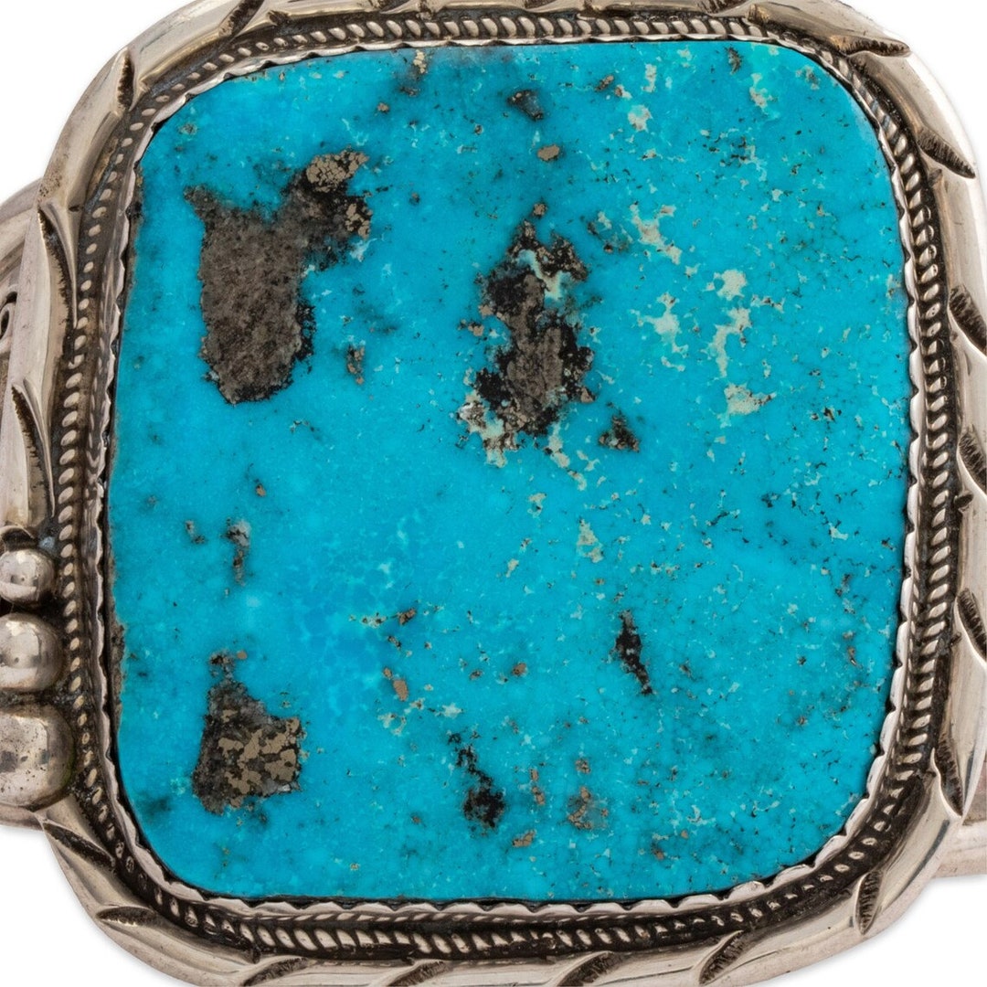 LARGE Excellent Vivid Blue Morenci VINTAGE NAVAJO Turquoise Native ...