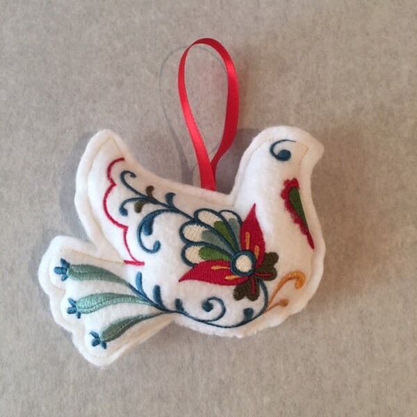 Christmas Felt Dove Ornament - Etsy