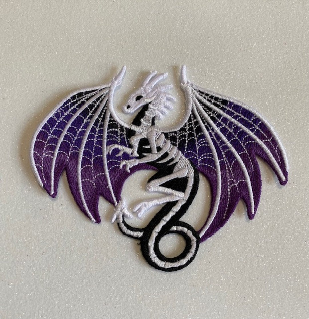 Dragon Ornament Skeleton Lace Macabre Embroidery - Etsy