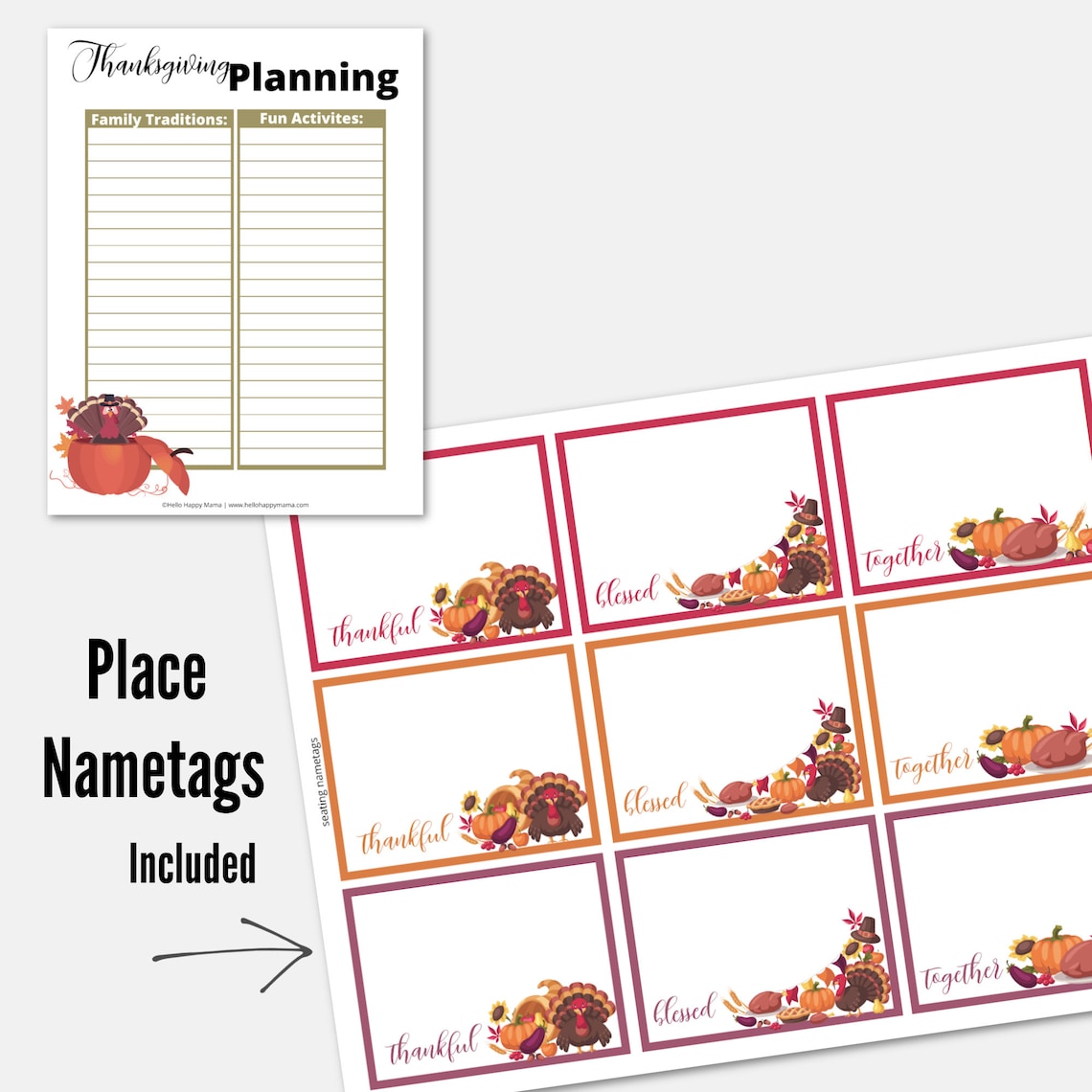 Thanksgiving Planner Printable Download Thanksgiving Holiday - Etsy