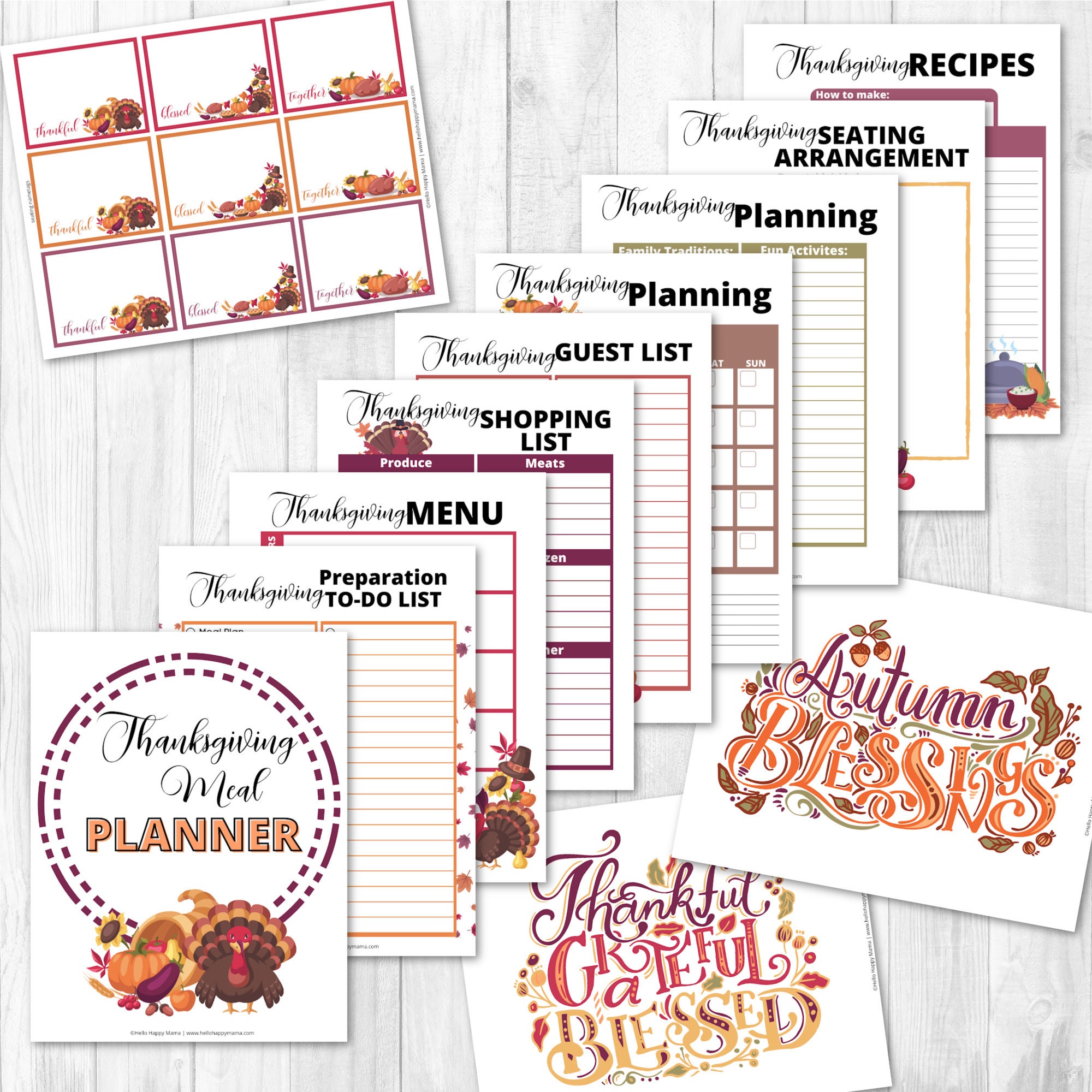 Thanksgiving Planner Printable Download, Thanksgiving Holiday Planner ...