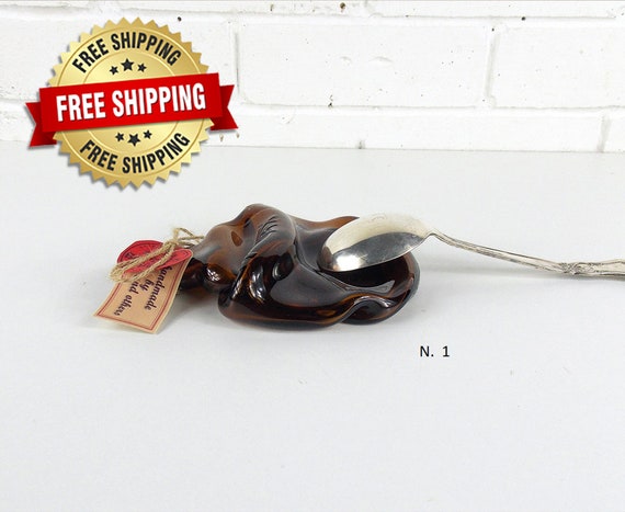 Free shipping Spoon rest ladle rest Melted brown beer bottle | Etsy