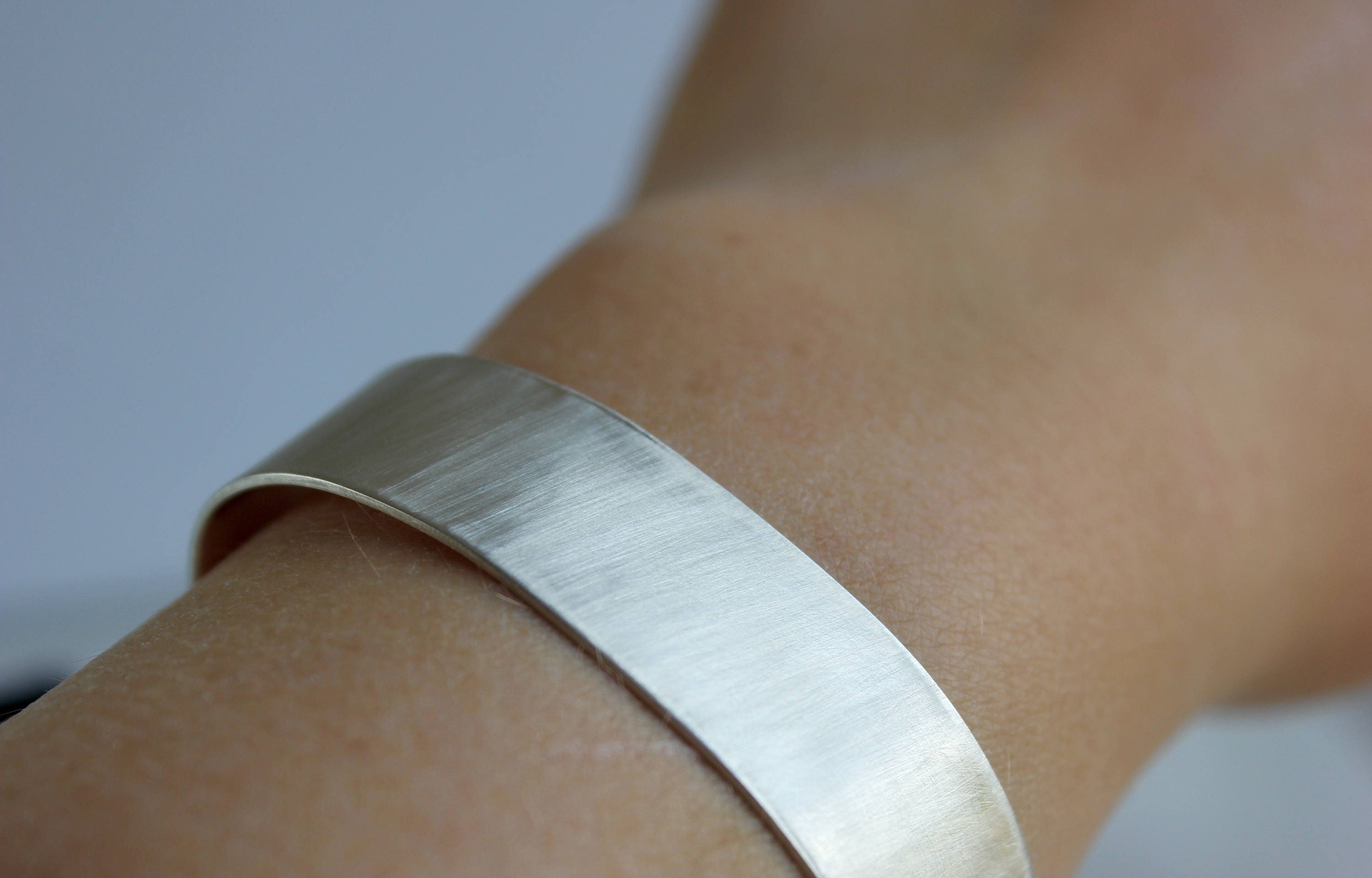 Sterling Silver Cuff Bangle Wide Silver Cuff Bangle Brushed - Etsy UK