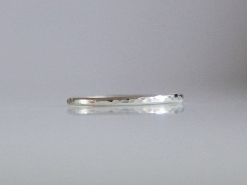 Hammered Sterling Silver Ring Simple Silver Ring Thin - Etsy